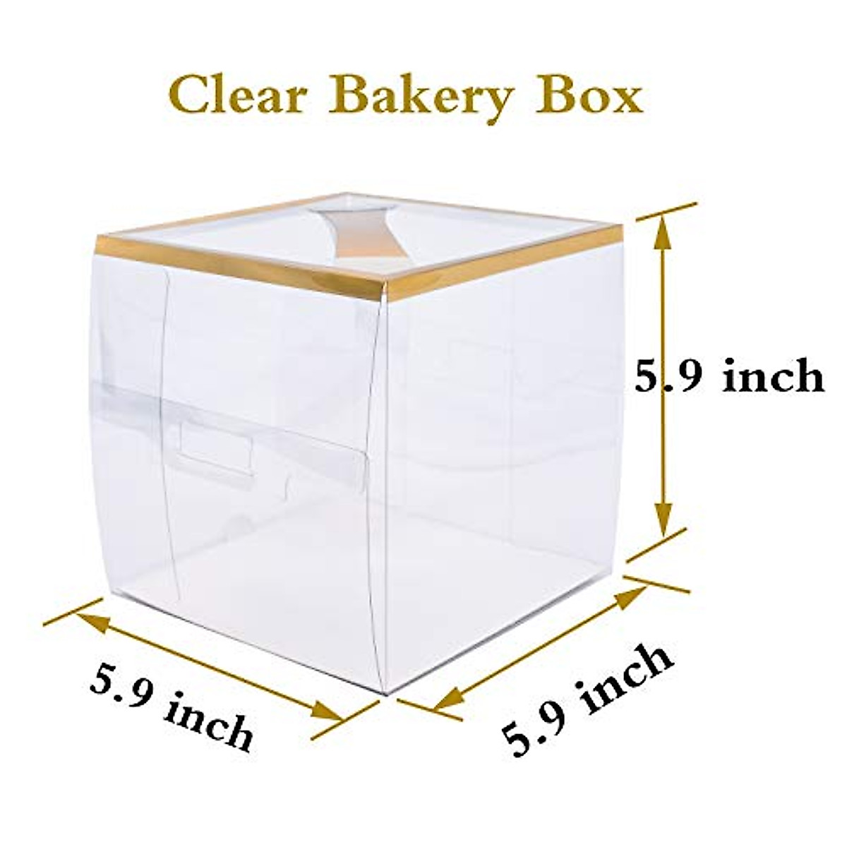 Zealax Cake Boxes with Cake Boards 6 Inch, 10pcs Clear Cake Box Storage Container Plastic Bakery Boxes for Packaging Small Cake Dount Chocolate, Gift Box for Wedding Party Graduation