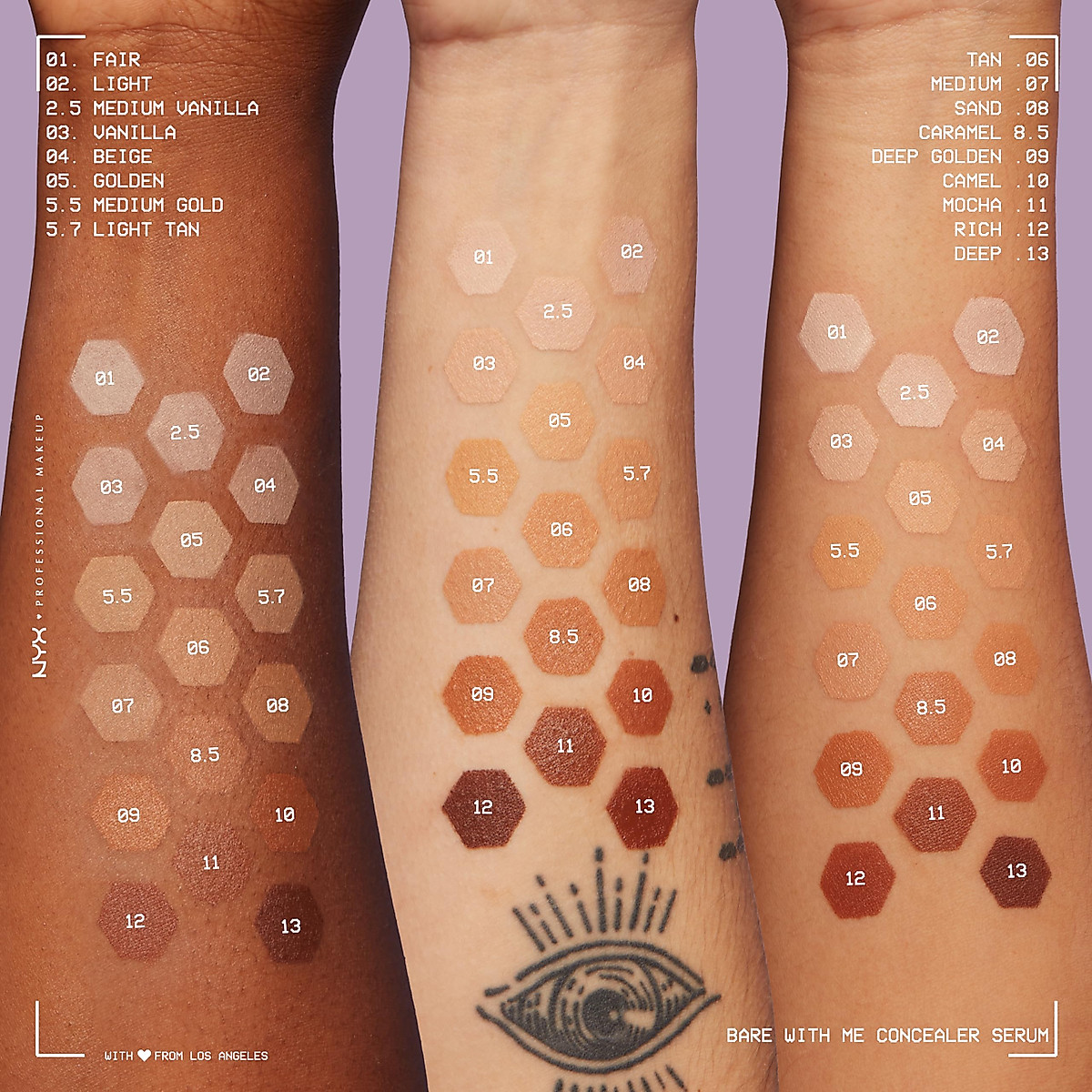 NYX PROFESSIONAL MAKEUP Bare With Me Concealer Serum, Concealer Makeup For Up To 24Hr Hydration - Light