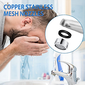 12 Pieces 2.2 GPM Sink Faucet Aerator, Kitchen Sink Aerator Replacement Parts, Bathroom Faucet Aerator, Faucet Adapter Kit with 15/16-Inch or 24 mm Male Thread for Kitchen Bathroom Sink Faucets