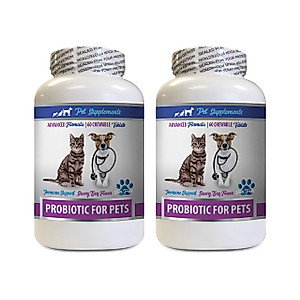 Anti Diarrhea for Dogs - PROBIOTICS for Pets - Dogs Cats - Bad Gas and Breath Treats - Advanced Immune Boost - Dog probiotics chewables Organic - 2 Bottles (120 Treats)