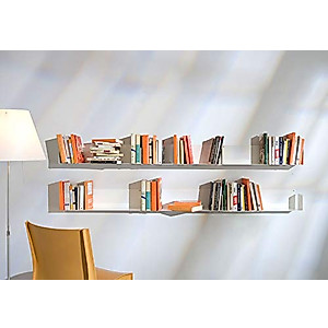 TEEbooks - Bookshelves - Set of 2 - Steel - White - 23,6" x5,9 x5,9