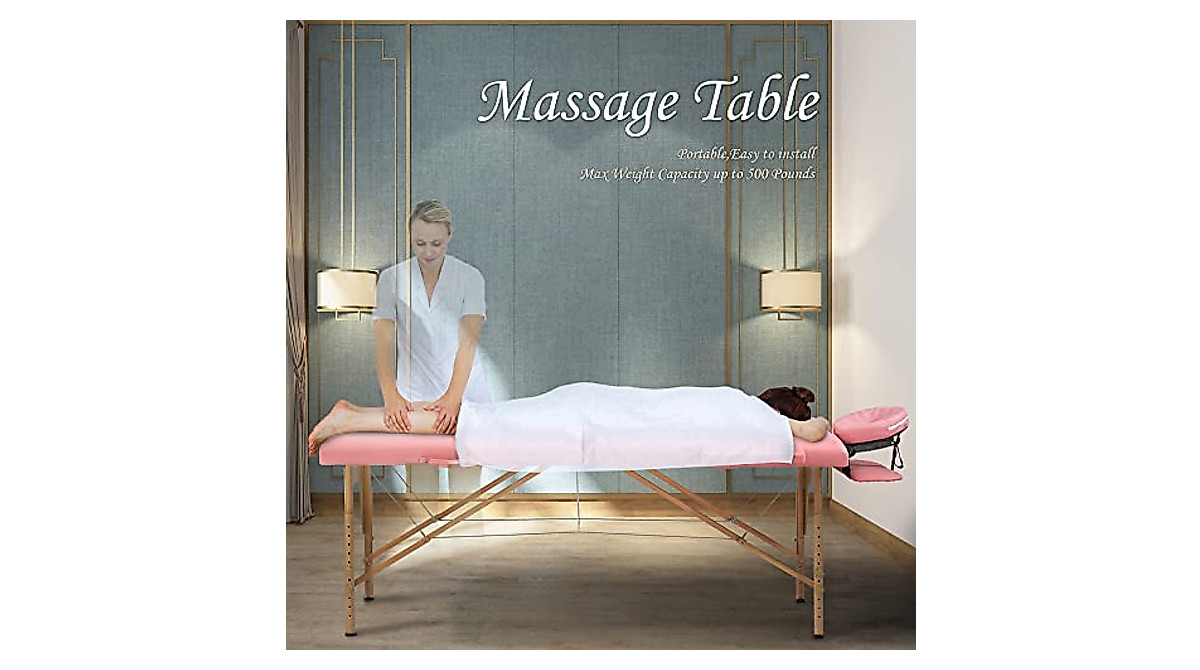 PrimeZone Pink Massage Table - Portable & Adjustable