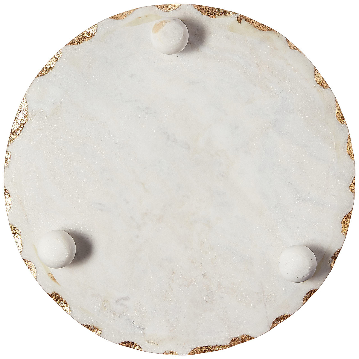 Mud Pie Marble Trivet, 1 1/4" x 8 1/2" Dia, Gold and Mud Pie - 40700003 Mud Pie Marble and Gold Edge Hostess Set Serving Platter, One Size, White