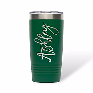 ETCHIFIED Personalized 20oz Stainless Steel Tumbler with Slider Lid - Vacuum Insulated Travel Mug, Add a Name - Keeps Hot or Cold for Hours