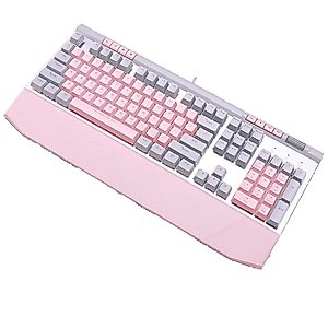 ARCH USB Gaming Keyboard Wired Ergonomic Mechanical Keyboard with Media Key for Windows Desktop, Computer (Color : Pink)