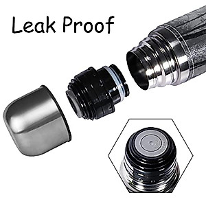 Foggy Forest Red Flowers Stainless Steel Water Bottle, Leak-Proof Travel Thermos Mug, Double Walled Vacuum Insulated Flask 17 OZ