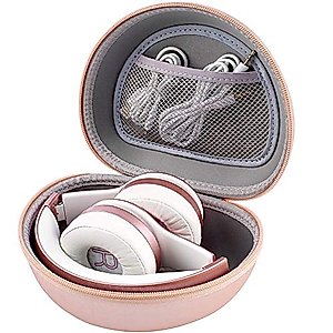 Headphone Case for Picun P26 / for Beats Solo3 2/ for Beats Studio3/ for Elecder i39 On-Ear Headphones More Foldable Bluetooth Wireless Headset (Extra Large) - Rose Gold