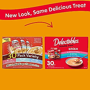 Hartz Delectables Bisque Variety Pack Lickable Cat Treat, 30 Count (Pack of 1)