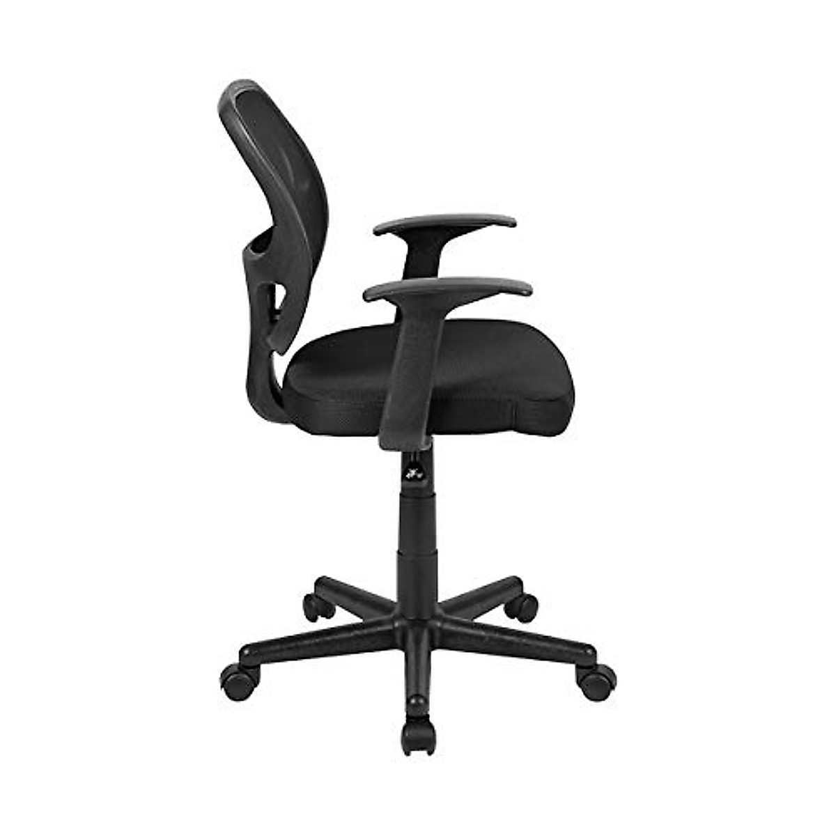 Flash Furniture Flash Fundamentals Mid-Back Black Mesh Swivel Ergonomic Task Office Chair with Arms