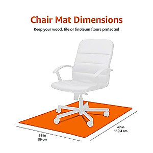 Amazon Basics Vinyl Chair Mat Protector for Hard Floors - 47 x 35 inches