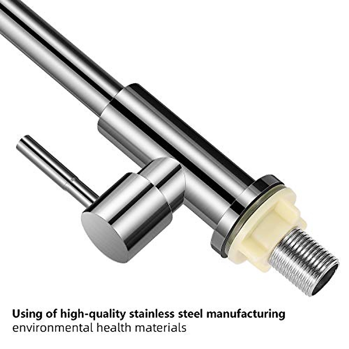 Cold Water Faucet Only,Brushed Nickel Stainless Steel Single Handle Single Hole Faucet High Arc Cold Water Sink Faucet for Kitchen,Outdoor, Garden and Bar.(Free Cold Water Supply Lines)