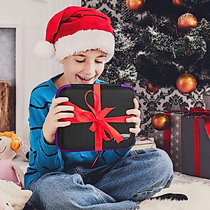 Portable Yoyo Storage Case, Yoyo Carrying Bag, Yoyo Prefessional Case 6 Hole Yoyo Protective Bag with Inner Zippered Pocket for Keeping Yoyos and Yoyo Accessories Safe and Organized (Black&Purple)