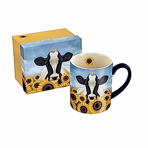 Lang Surrounded by Sunflowers 14 oz. Mug by Lowell Herrero (10995021068), 1 Count (Pack of 1), Multicolored
