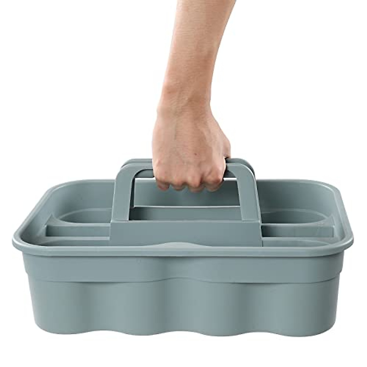 Minekkyes 4-Pack Plastic Caddies with Portable Handle, Supply Caddy Basket for Storage Cleaning Tool, Grey