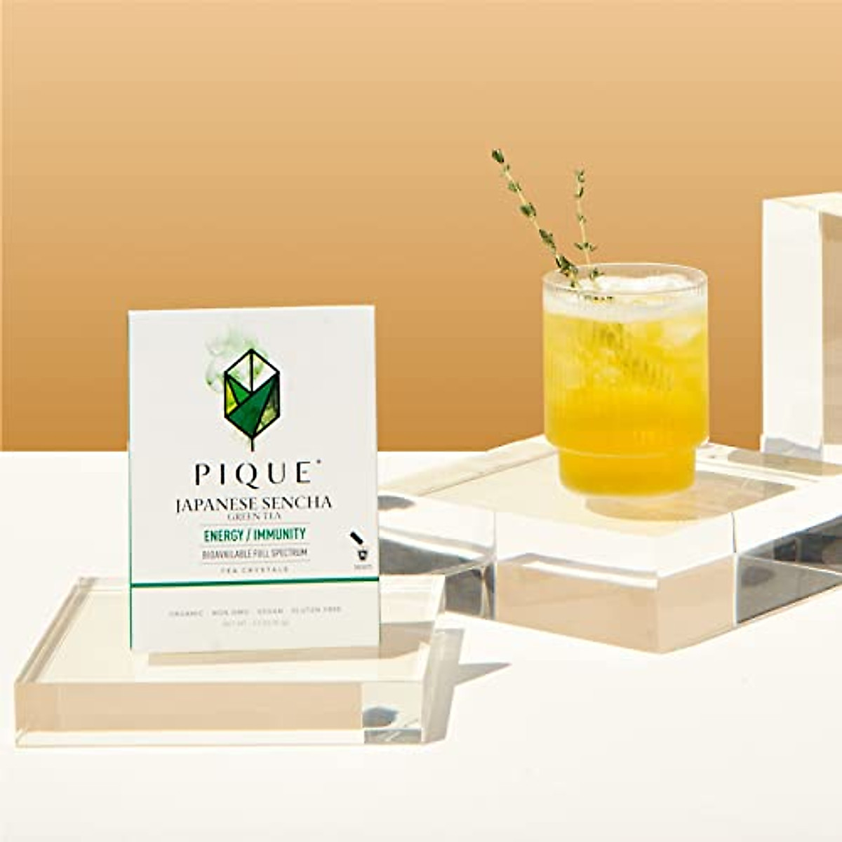 Pique Organic Sencha Tea Crystals - Supports Immunity, Energy - 14 Single Serve Sticks (Pack of 1)