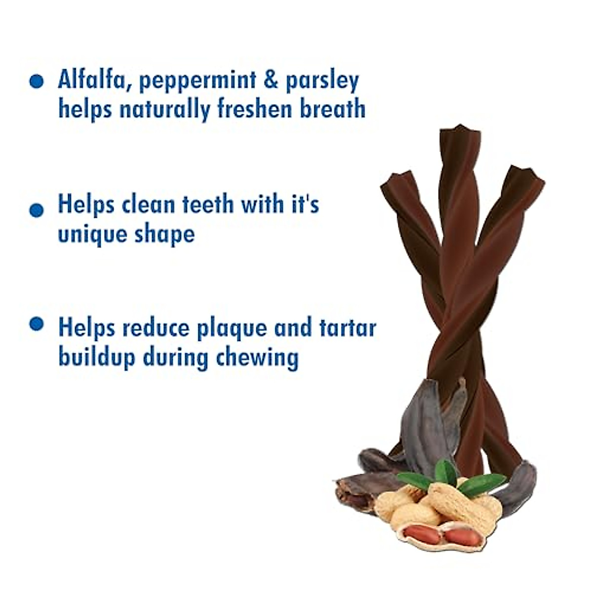 Twistix 5.5-Ounce Dental Chew Treat, Peanut And Carob Flavor, Large