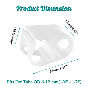 Kyuionty 1/4" - 1/2" Plastic Tubing Clamps Adjustable Tube Clamp, Laboratory Pinch Valve Flow Control Hose Clamp - Pack of 5 White