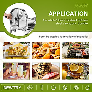 NEWTRY Commercial Vegetable Slicer Manual Potato Slicing Machine Fruit Cutter Onion Slicer 0-15/32 inch Stainless Steel