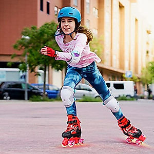 Perzcare Roller Skates for Girls/Boys, Kids Roller Skates for Daughter/Granddaughter/Son/Grandson Outdoor/Indoor Adjustable 4 Sizes with Light Up Wheels for Beginner