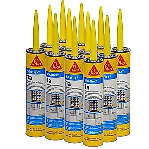 Sikaflex 1A Polyurethane Premium Grade High Performance Elastomeric Sealant, 10.3 fl oz Capacity, Limestone, 12 Tubes