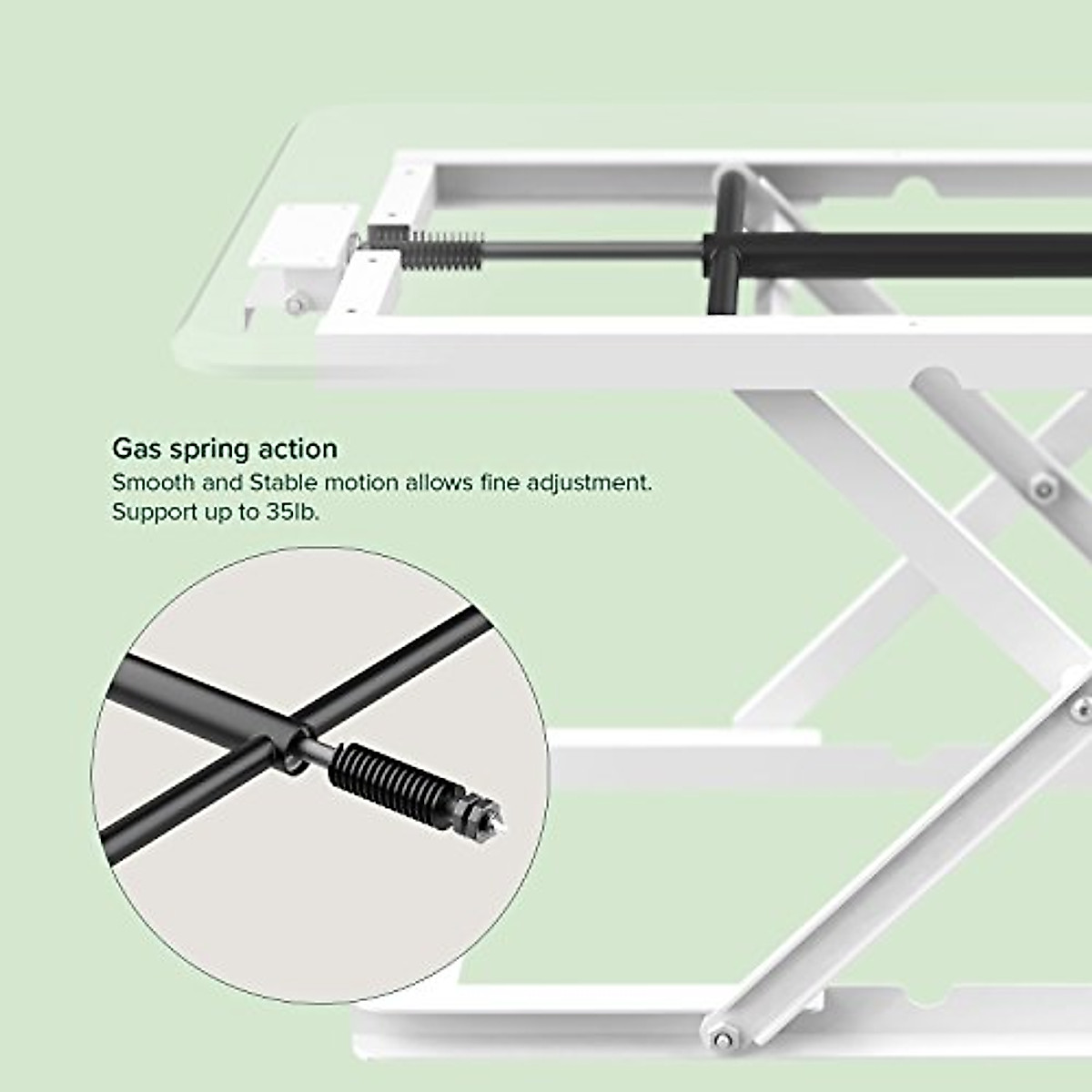 ZINUS Molly 28 Inch Standing Desk with Adjustable Height, Desktop Workstation, Desk Converter, No Assembly, White