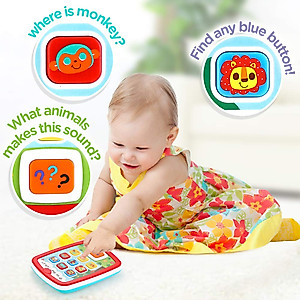 VATOS Toddler Learning Tablet for 1 Year Old, Baby Ipad for 6M -12M -18M+ with Music & Light, Travel Toy Tablet with Easy ABC Toy, Numbers & Color | My First Learning Tablet