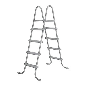 Bestway 18' x 9' x 4' Power Steel Frame Above Ground Rectangular Swimming Pool Set w/ 1000 GPH Sand Filter Pump, Pool Cover, Ladder, Skimmer, & Vacuum