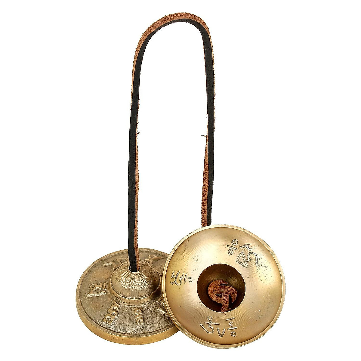 Ajuny Tibetan Tingsha Cymbals Meditation Handcrafted Buddhist Meditation Yoga Chime Bells Embossed With OM Mane Padme Hum Symbols Manjira Healing Instrument Spiritual Gifts