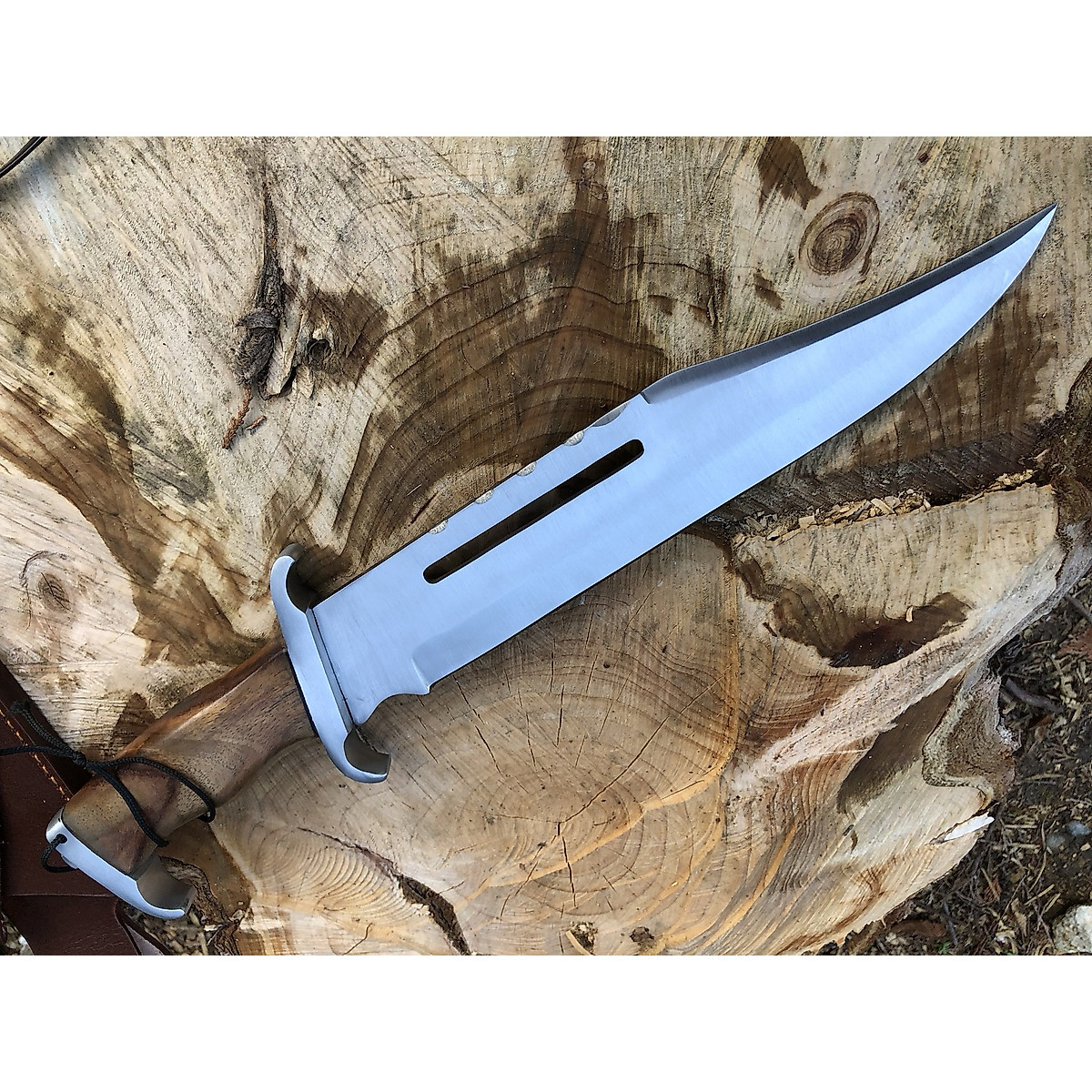 Perkin | 16 Inches Fixed Blade Hunting Knife | Leather Sheath