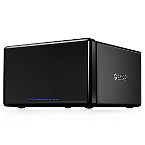 ORICO 8 Bay Tool-Free Aluminum Hard Drive Enclosure with 2 Build-in Fans, Horizontal HDD Docking Station for Small Business Data Backup and Expansion Max to 128TB- NS800U3