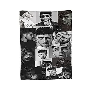 MIHOOD Zayn Malik Collage Blanket (3 Sizes), Warm, Lightweight & Cozy, Super Soft & Comfy Flannel Blanket, Fleece Blanket, Microfiber Anti-Pilling Plush Blanket for Couch, Bed, Sofa, 80"x60"