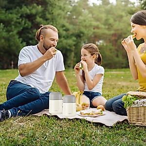 Food Thermos - 20oz Vacuum Insulated Soup Container, Stainless Steel Lunch box for Kids Adult, Leak Proof Food Jar with Folding Spoon for Hot or Cold Food (White)