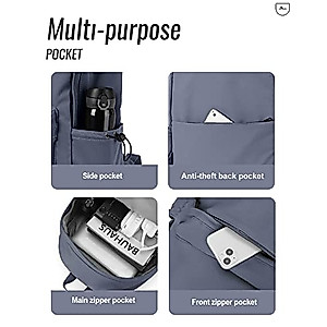 Dark blue Backpack for Women Men, Waterproof High School Bookbag,Lightweight Casual Travel Daypack,Classic Basic College Backpack,Middle School Bag for Teen Girls Boys