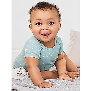 Simple Joys By Carter's Unisex Baby 6-pack Short-sleeve Bodysuit Shirt, Animal/Rainbow/Stripe/Text Print, 3-6 Months US