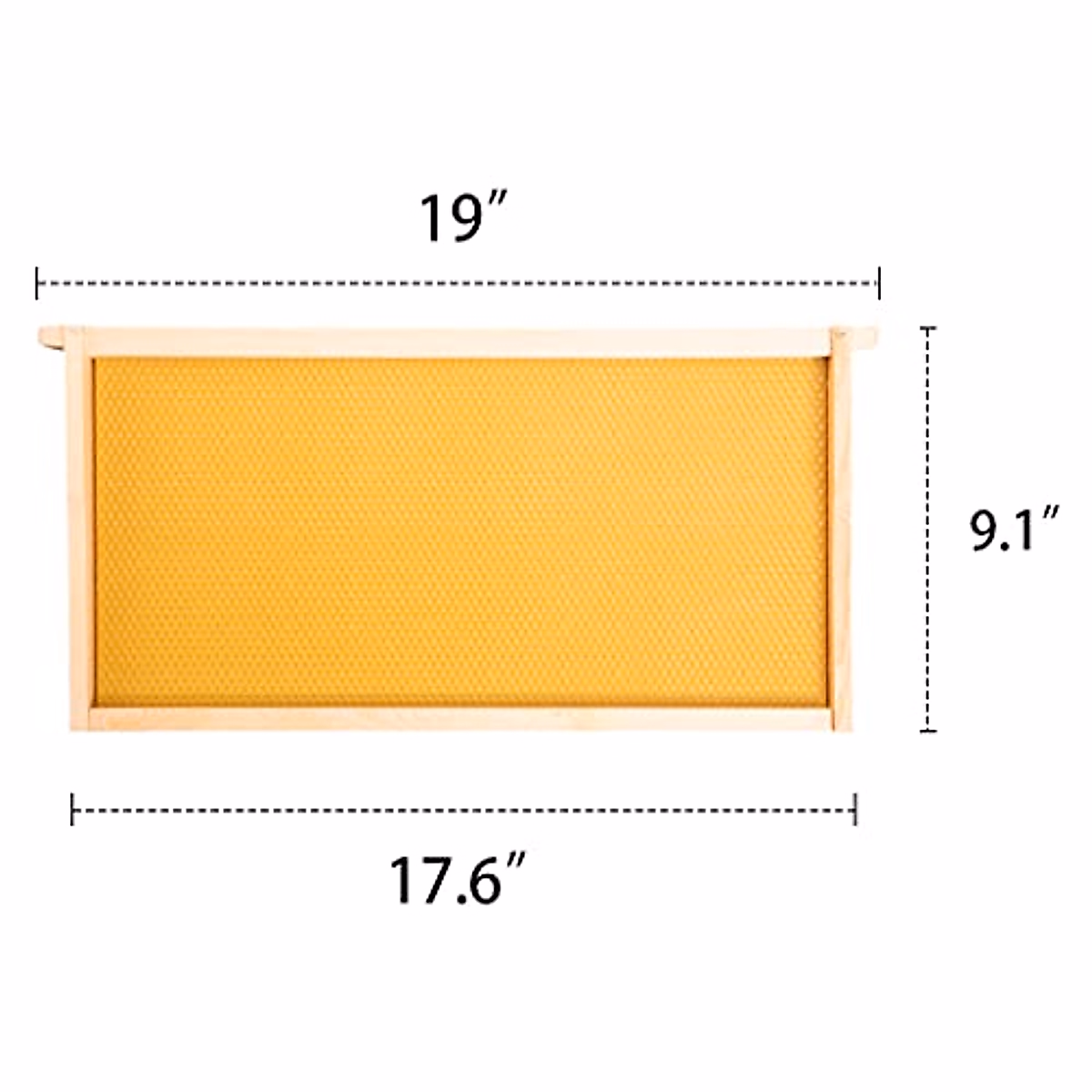 MayBee Hives-Deep or Brood Size Beehive Frames and Foundations,10 Pack Honey Bee Frames with 100% Beeswax Coated Food Grade Foundation Sheets, 9-1/8-Inch(Yellow)