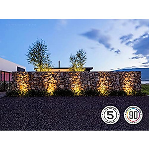 LEONLITE 3W Well Lights Landscape LED In Ground, 320LM 12-24V AC/DC Landscape Pathway Lights, IP67 Waterproof Aluminum Paver Light, 3000K Warm White CRI 90 for Garden Yard, Pebble Grey, Pack of 6