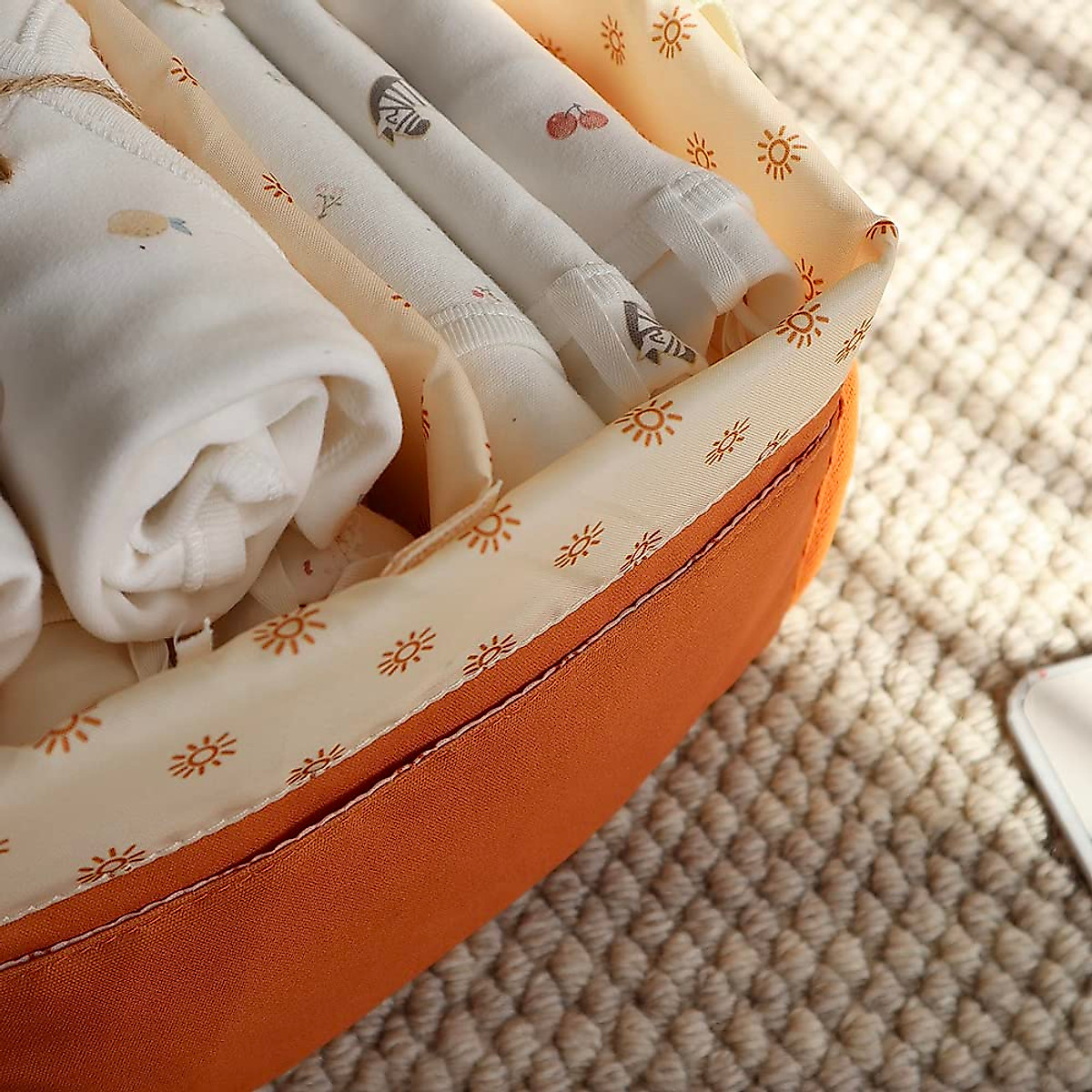 MOMIGO Baby Diaper Caddy Organizer - Portable Nursery Storage Basket for Diapers and Baby Wipes, Diaper Stacker Car Organizer, newborn nursery Gift