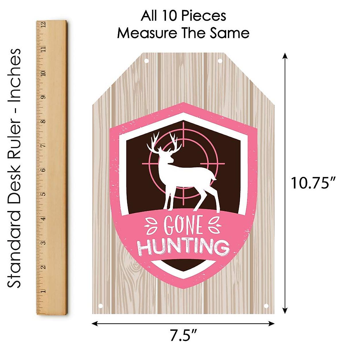 Big Dot of Happiness Pink Gone Hunting - Hanging Vertical Paper Door Banners - Deer Hunting Girl Camo Baby Shower or Birthday Party Wall Decoration Kit - Indoor Door Decor