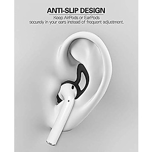 OneCut 5 Pairs Silicone Ear Tips Compatible for AirPods 1&2,Silicone Soft Anti-Slip Sport Earbud Tips, Anti-Drop Ear Hook Gel Headphones Earphones Protective Accessories Tips (Clear)