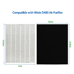 D4 Filter Replacement Filter Fit Winix D480, Part Number 1712-0100-00, Filter D480 Replacement