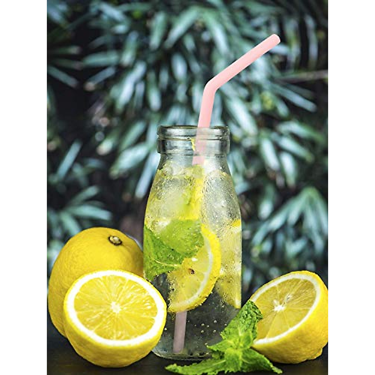 Hiware 12 Pcs Reusable Silicone Drinking Straws with Travel Case - Long Drinking Straws for 30 oz and 20 oz Tumblers, 2 Cleaning Brushes