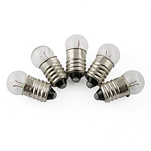 E-outstanding 10pcs E10 Mini Light Bulbs Experiment Screw Base Indicator Light Incandescent Bulb, 3.8V 0.3A