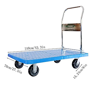 Generic Carts,Platform Trucks,Warehouse Garden Garage Workshop Folding Heavy Duty Flat Bed Transport Carthome Hand Trolley/a