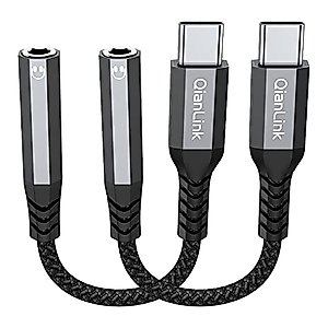 USB Type C to 3.5mm Female Headphone Jack Adapter, (2-Pack) USB C to Aux Audio Dongle Cable Cord for iPhone 15 Plus 15 Pro Max, Samsung Galaxy S23 S23+ S22 S21 S20 Ultra, Note 20, Pixel XL, iPad Pro