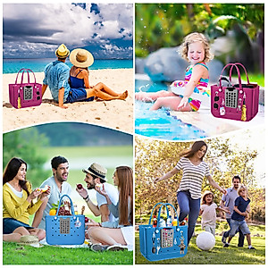 GYSYELL Clear Beach Bogg Bag Organizer and Silicone Cell Phone Holder Compatible with Bogg Bag X Large Size,Bogg Bag Accessories with Hooks,Organizing Your Bogg Bag and Divide Space(Black)