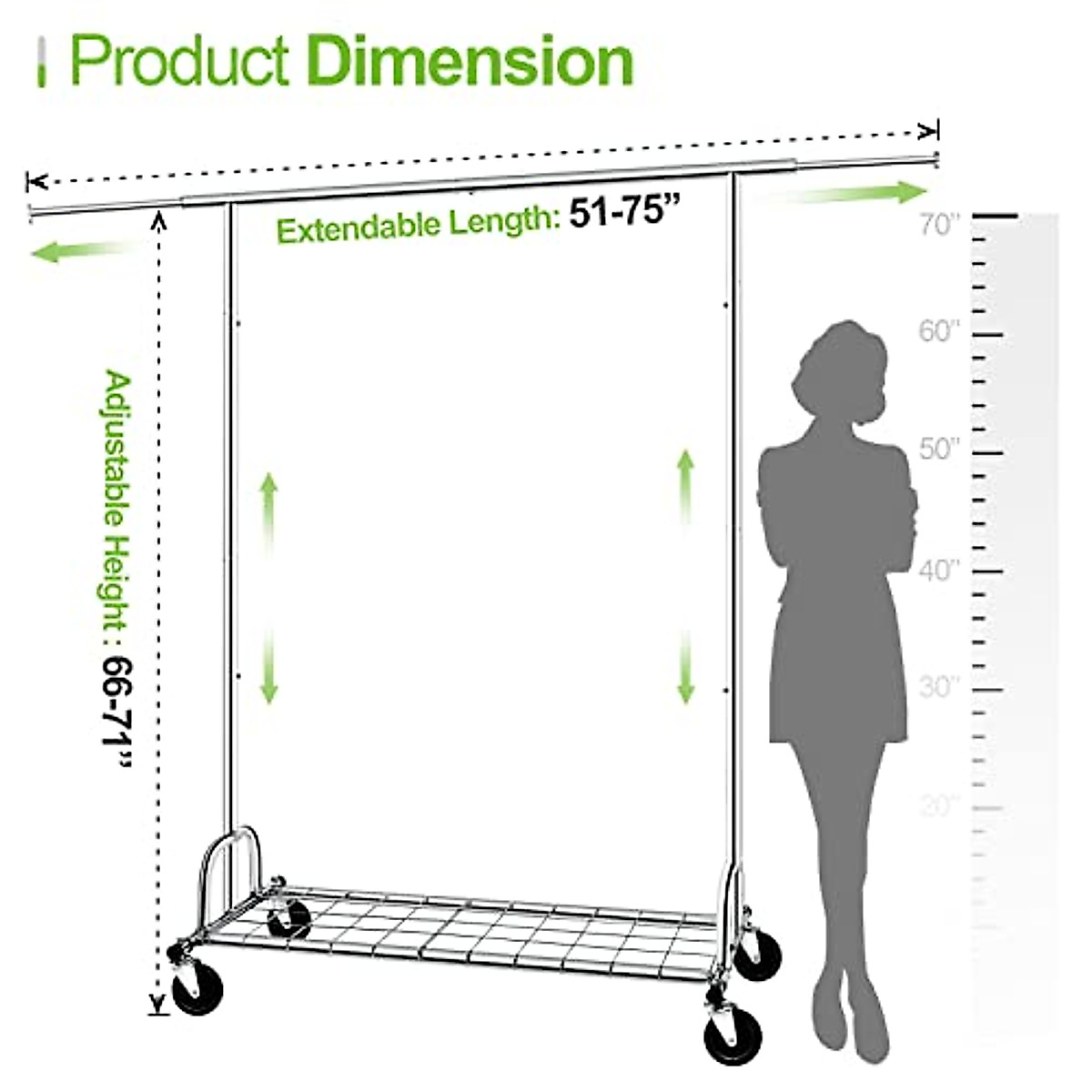 SPECILITE Heavy Duty Clothes Rack with 50 Pack Wire Hangers