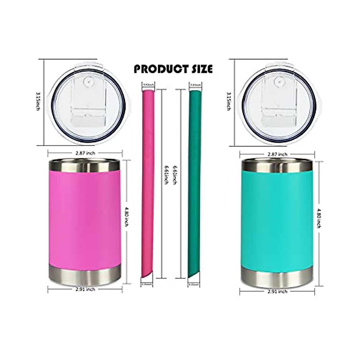 Housavvy 12 Oz Kids Tumblers with Lids and Straws Spill Proof,Vaccum Insulated Stainless Steel Kids Cups,Easy to Clean Toddler Smoothie Cups BPA Free Baby Sippy Cups for Toddlers