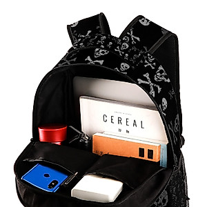 EVANLinsim Skull And Bones Backpacks Boys Girls School Book Bag Travel Hiking Camping Daypack Rucksack