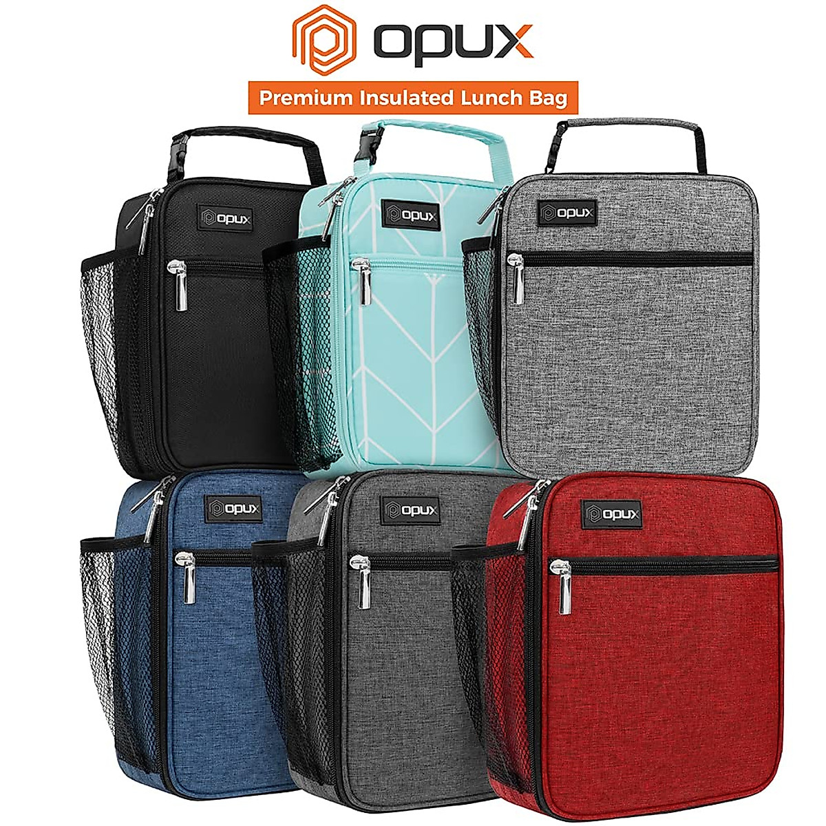 opux Insulated Lunch Box for Adult Men Women, Thermal Lunch Bag for Kids Boys Girls Teens, Soft Compact Lunch Cooler Bag for Work School Picnic, Reusable Small Lunchbox Lunch Pail Kit (Teal)