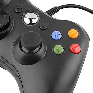 Wired USB Game Controller Gamepad Game Joystick Joypad for Microsoft Xbox 360/Slim & Windows PC (Black)